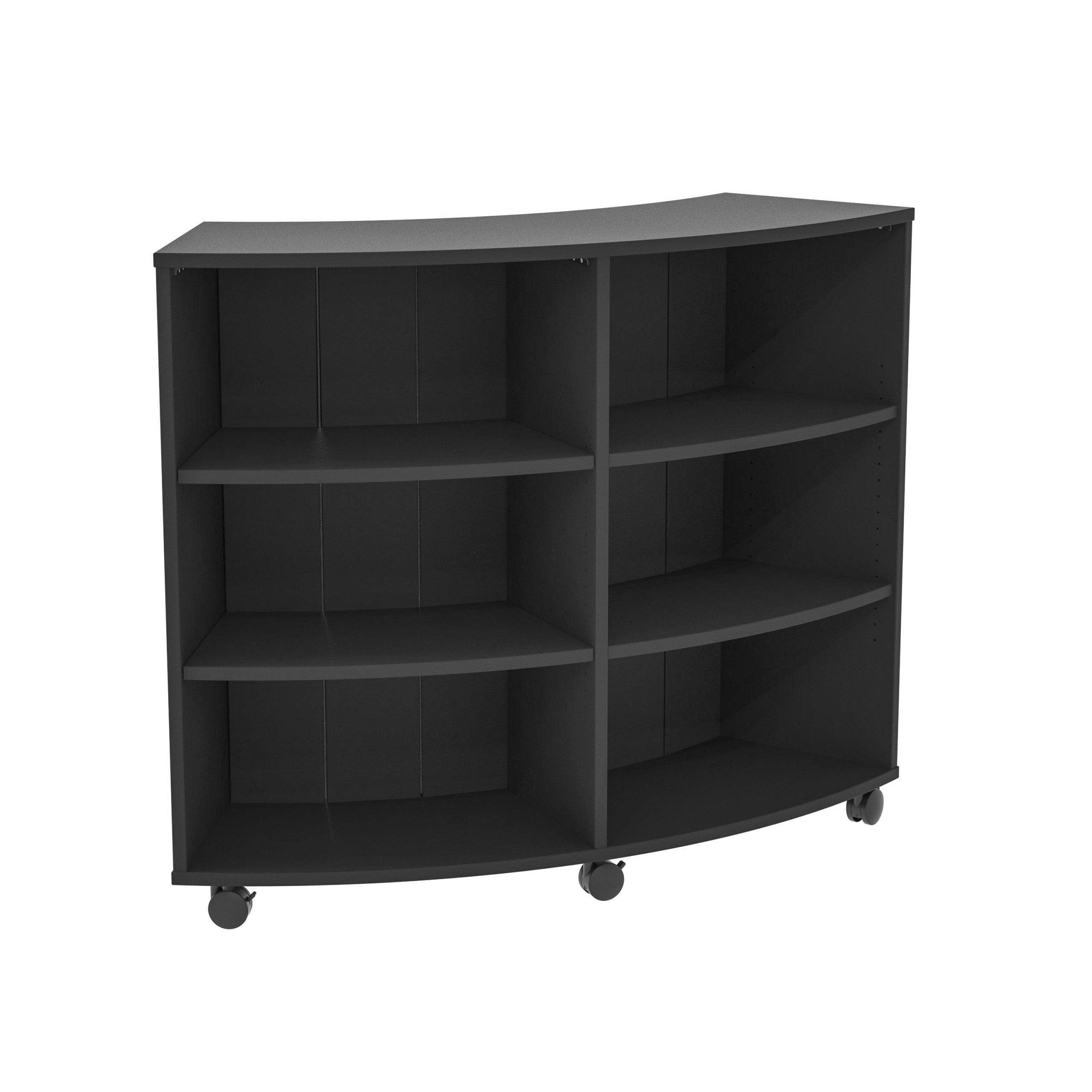 Curved Single-Sided Mobile Bookcases - Marco